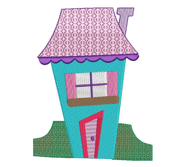 Quirky Houses Machine Embroidery - Quality Embroider - Etsy