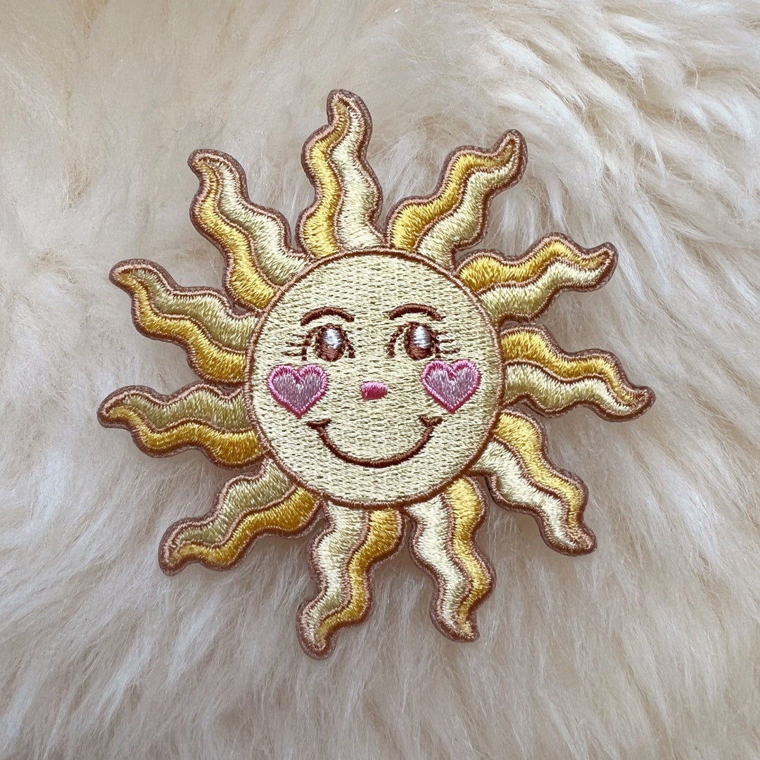 Sun Patch - Embroidered Iron on Patches for Jackets + Retro 70's ...