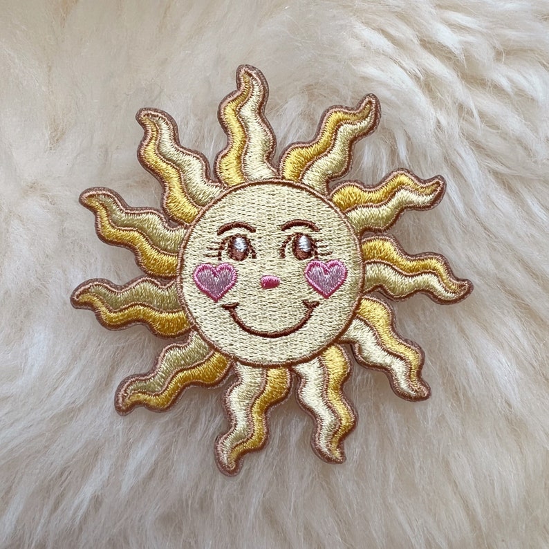 Sun Patch - Embroidered Iron on Patches for Jackets + Retro 70's ...
