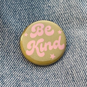 Be Kind Button Pin, Pack of 5 - Positive Affirmation Pins ...
