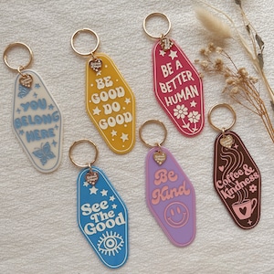 Motel Keychain - Positive Affirmation Optimism Gift - Kindness is Magic ...