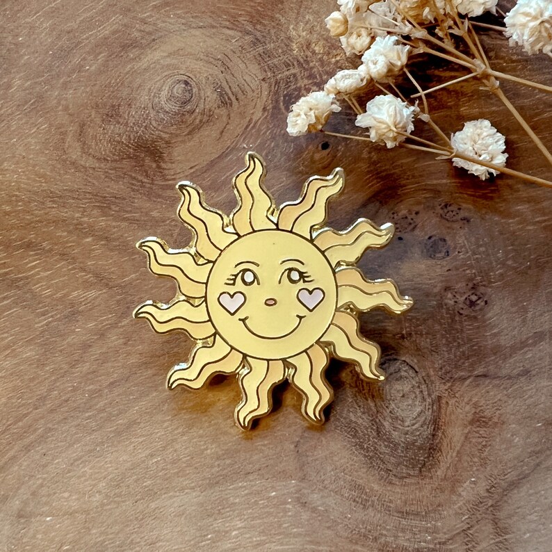 Sun Enamel Pin Sun Face Brooch Pins Hard Enamel Pins - Etsy