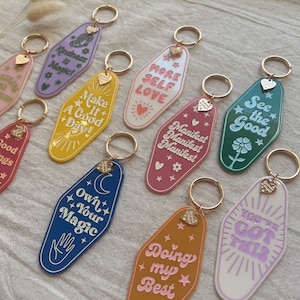 Motel Keychain - Positive Affirmation Optimism Gift - Kindness is Magic ...