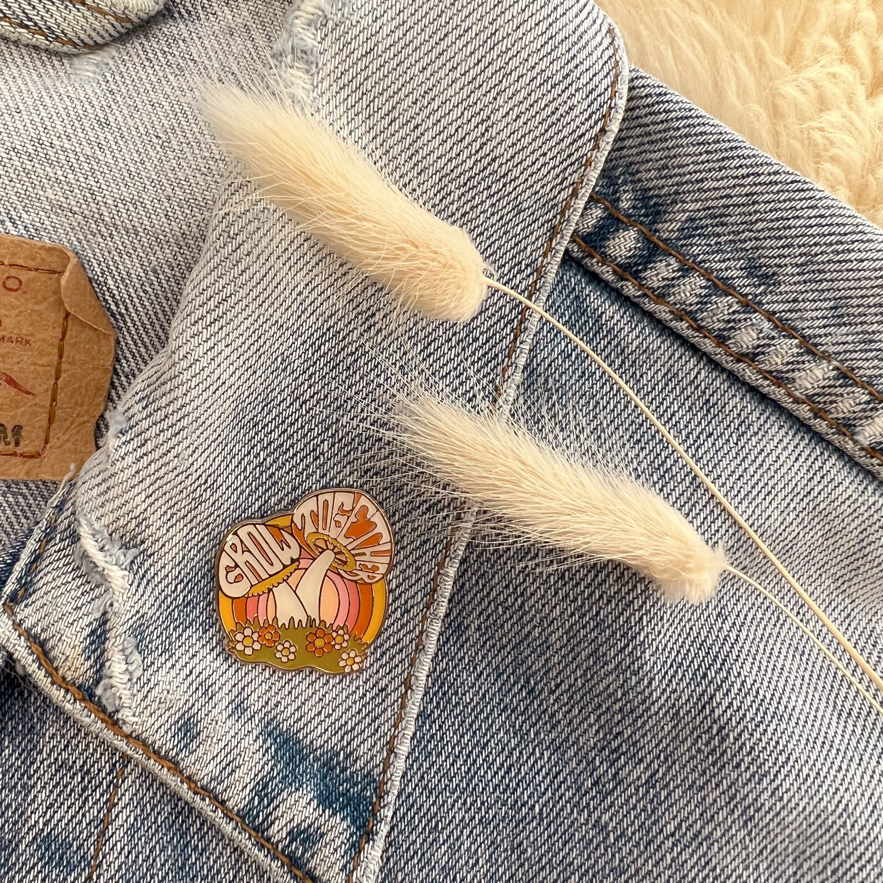 Grow Together Mushroom Enamel Pin - Inspirational Mushroom Pin ...