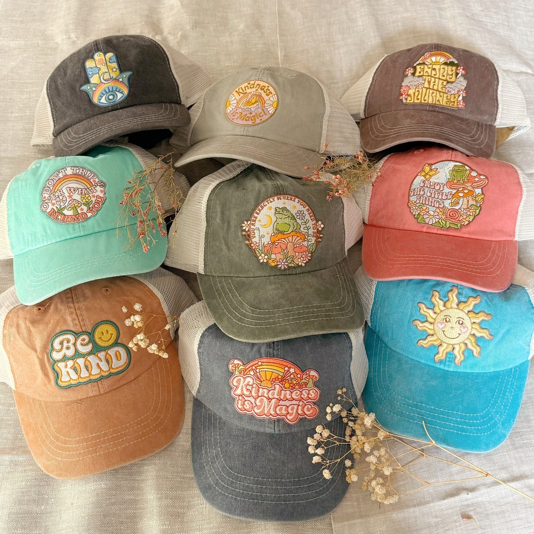 Baseball Trucker Hat With Embroidered Patch - Your Choice of Patch ...