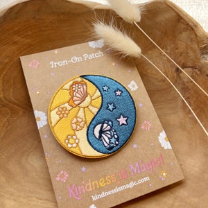 Yin Yang Butterfly Patch - Iron on Patches - Embroidered Patch - Patches for Jackets - Yin Yang ...