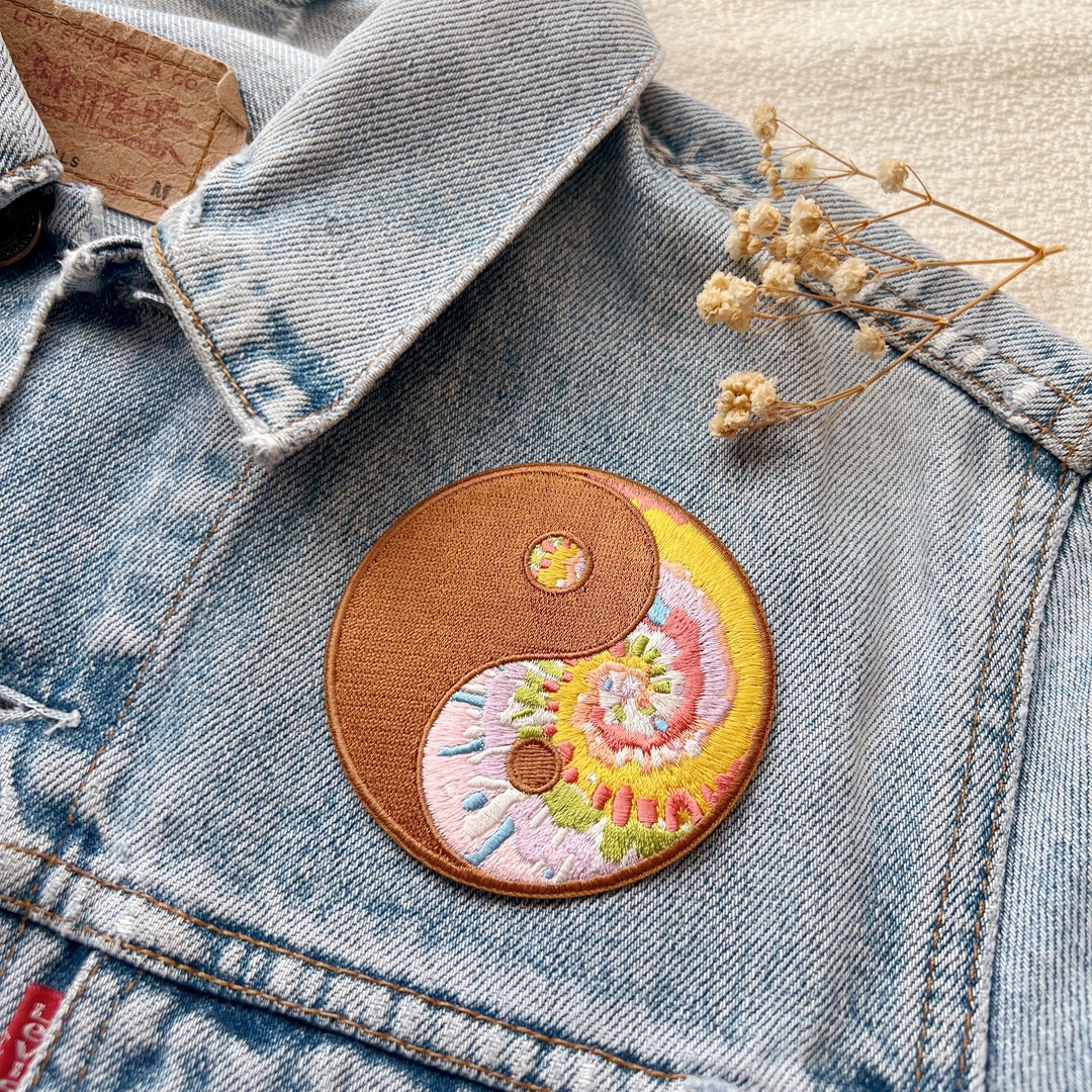 Yin Yang Tie Dye Patch - Iron on Patches - Embroidered Patch - Patches for Jackets - Yin Yang ...