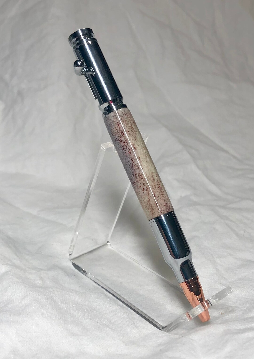 Handmade Pen Deer Antler Pen Chrome Pen Bolt Action Pen Unique Pen ...