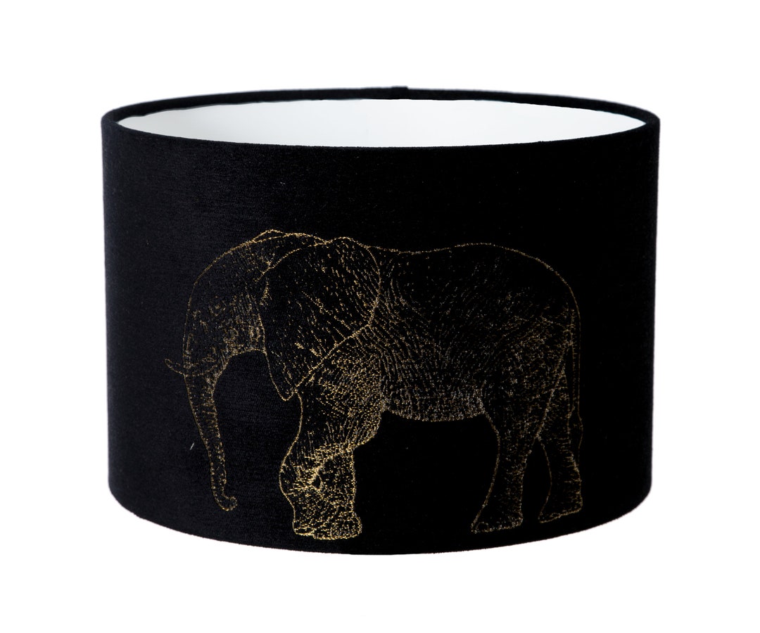 Black Velvet Elephant Design Lampshade - Etsy