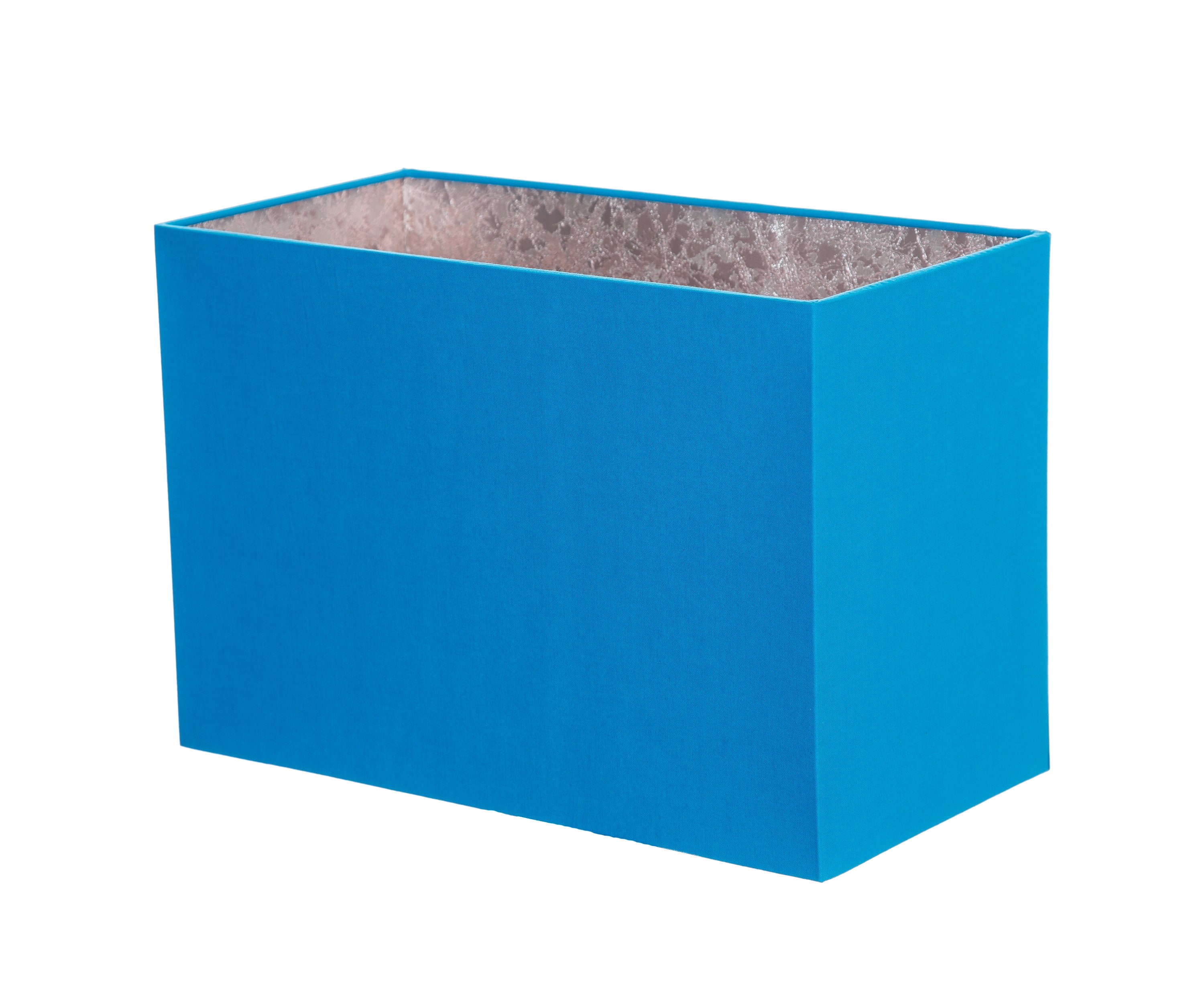 Handmade Sky Blue Rectangle Lampshade With Rose Gold Lining - Etsy UK