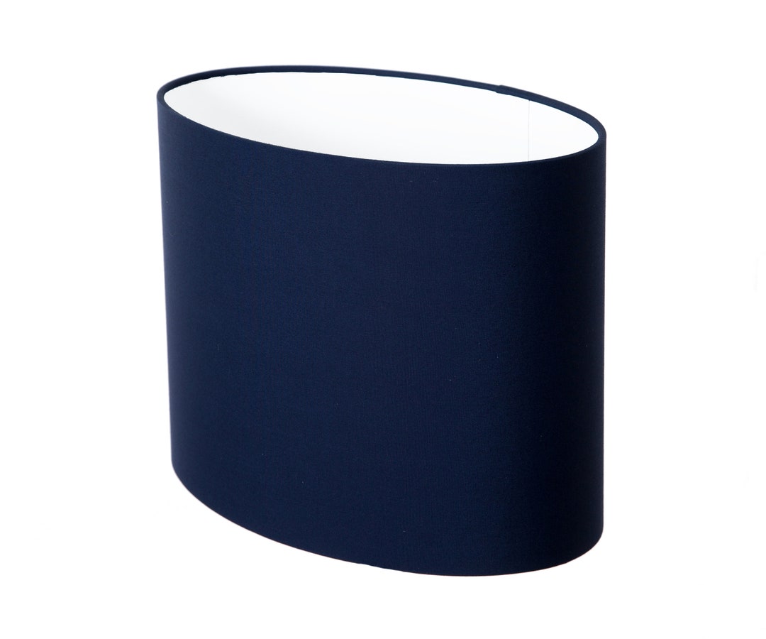 Handmade Navy Blue Cotton Oval Lampshade - Etsy
