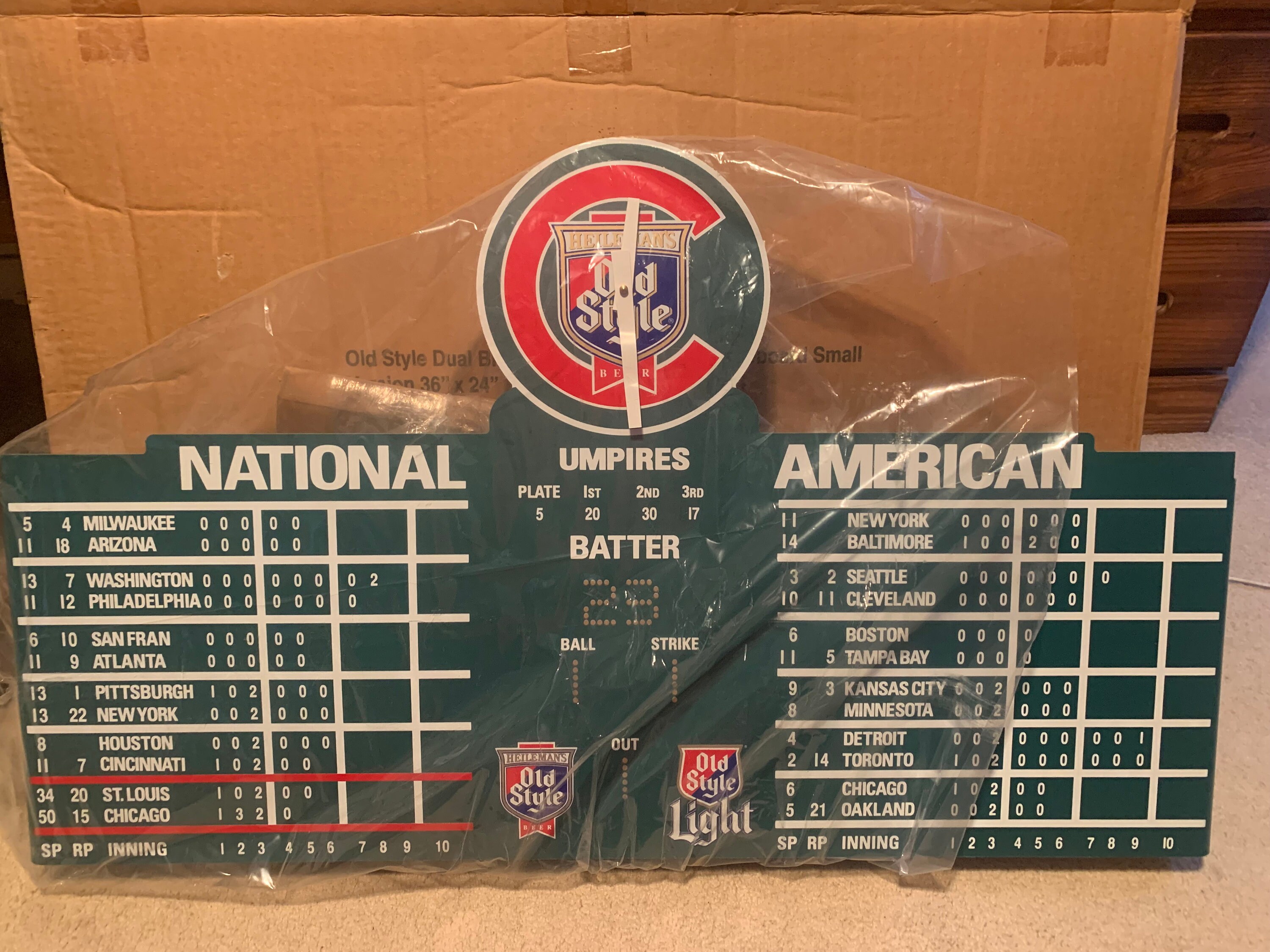 NOS Chicago Cubs Wrigley Field Scoreboard Marquee Clock Old Style Beer ...