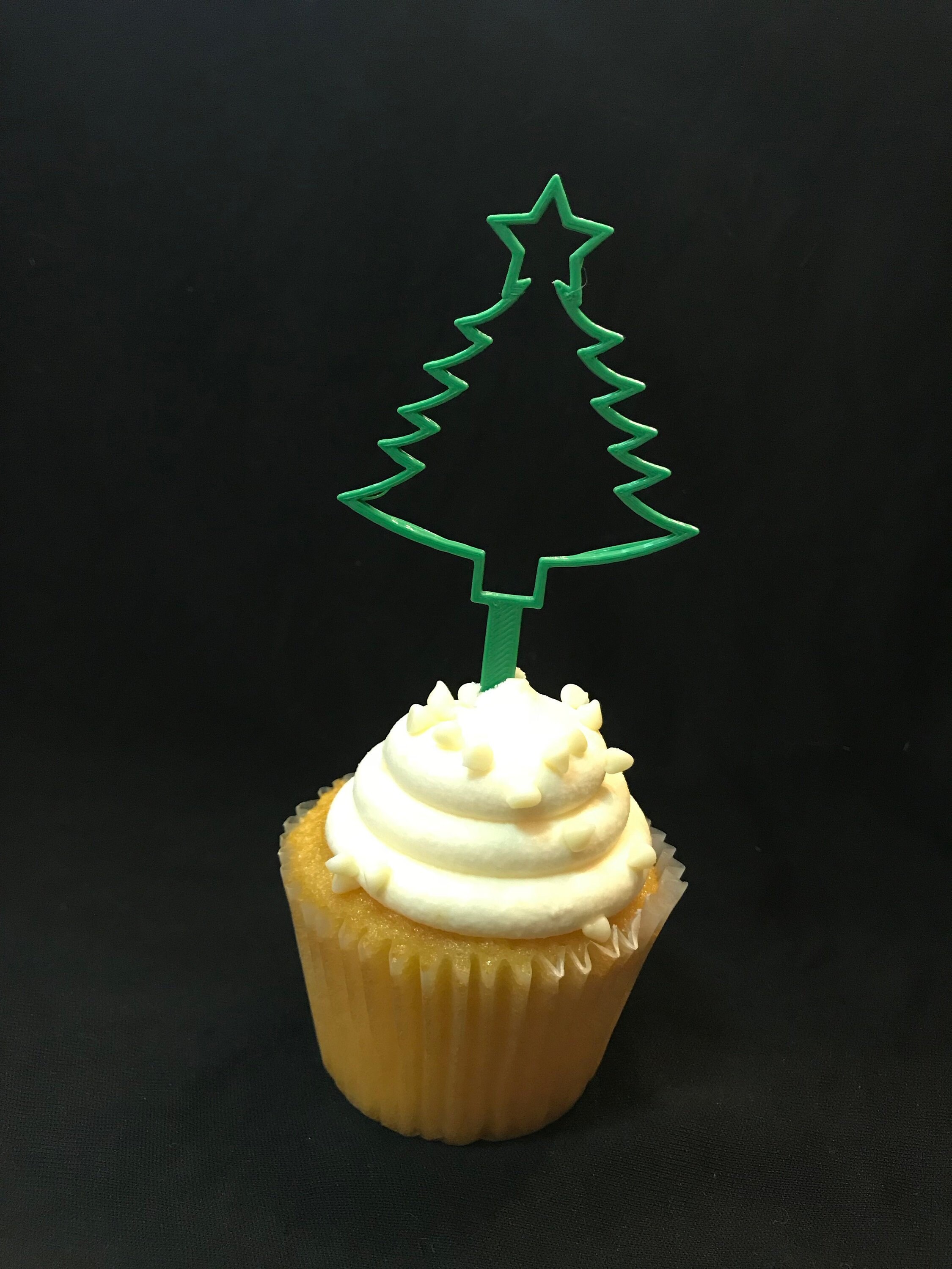 Classic Christmas Tree Cupcake Topper Plástico impreso en 3D - Etsy España
