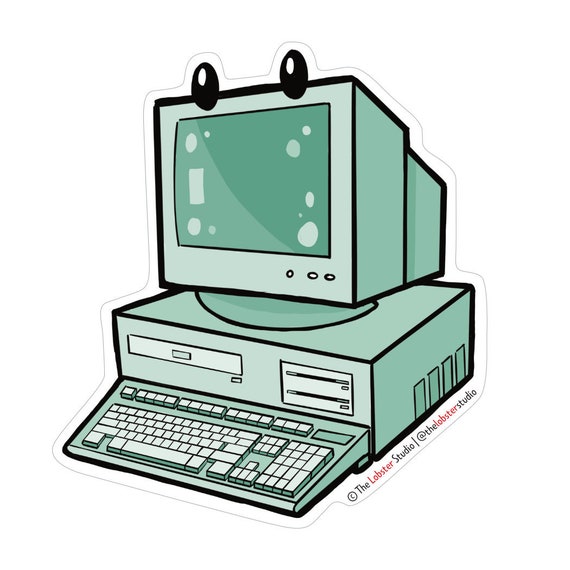 Theater of the Obsolete Desktop Computer Vinyl Sticker | Etsy