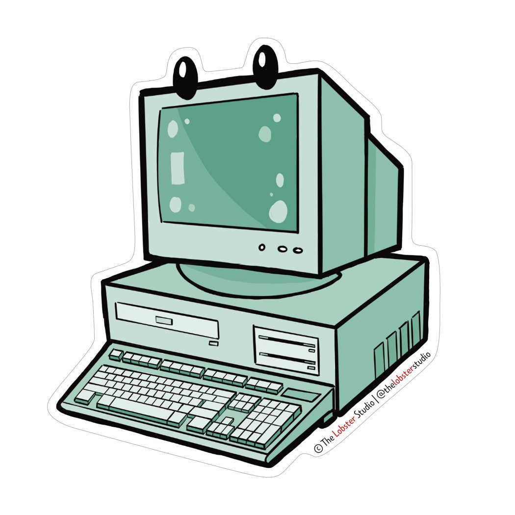 Theater of the Obsolete Desktop Computer Vinyl Sticker - Etsy