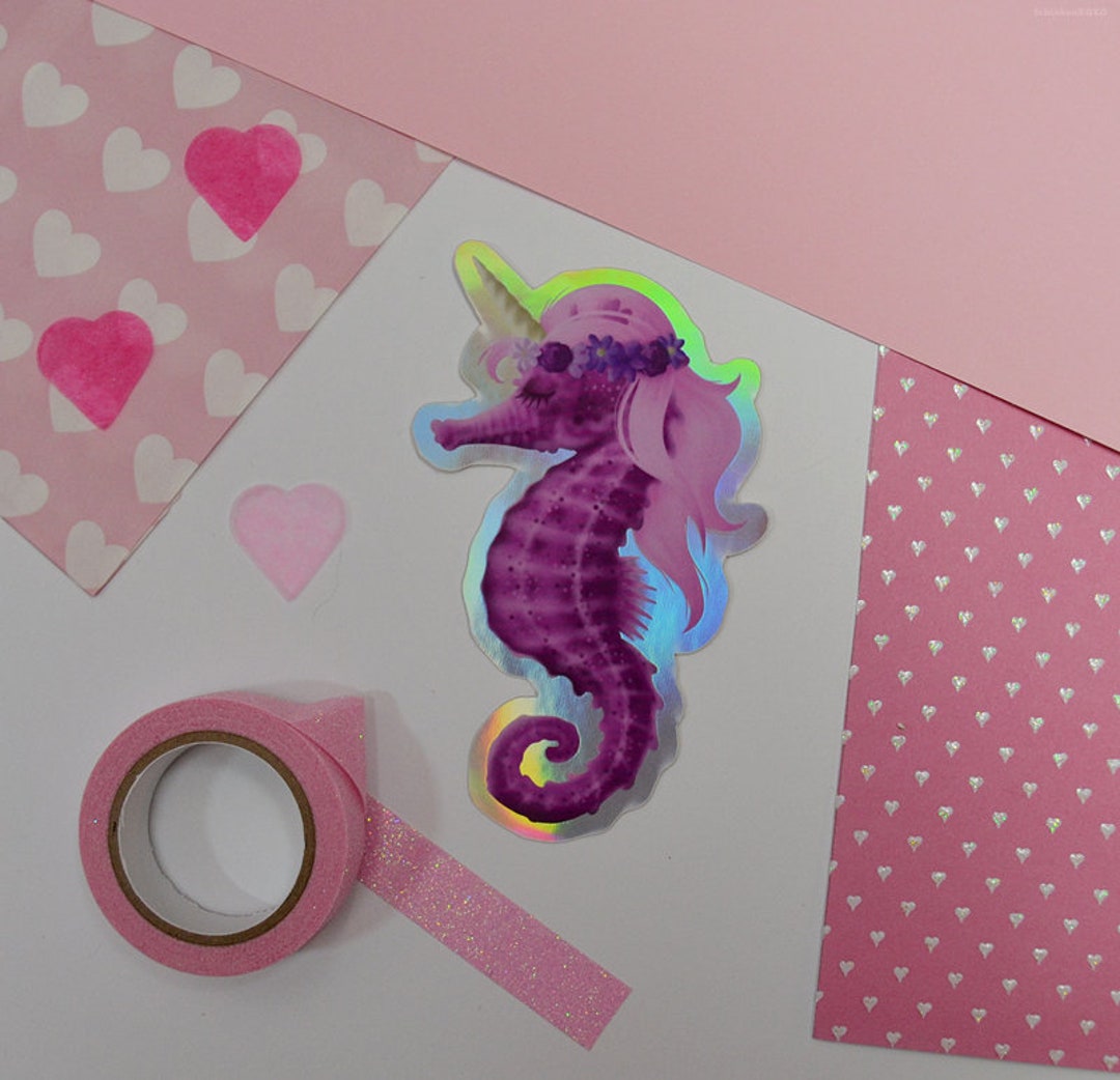 Magical Sea Unicorn Holo Sticker - Etsy
