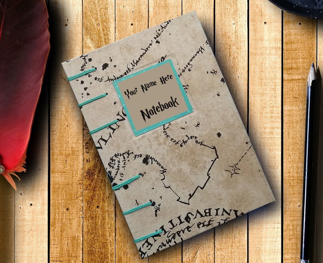 Handmade Wizarding Personalised Notebook, Magical Map Jotter, Book ...
