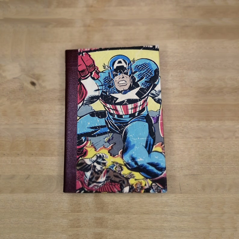Captain America Journal, Comic Strip Notebook, Spiderman Book, Cartoon ...