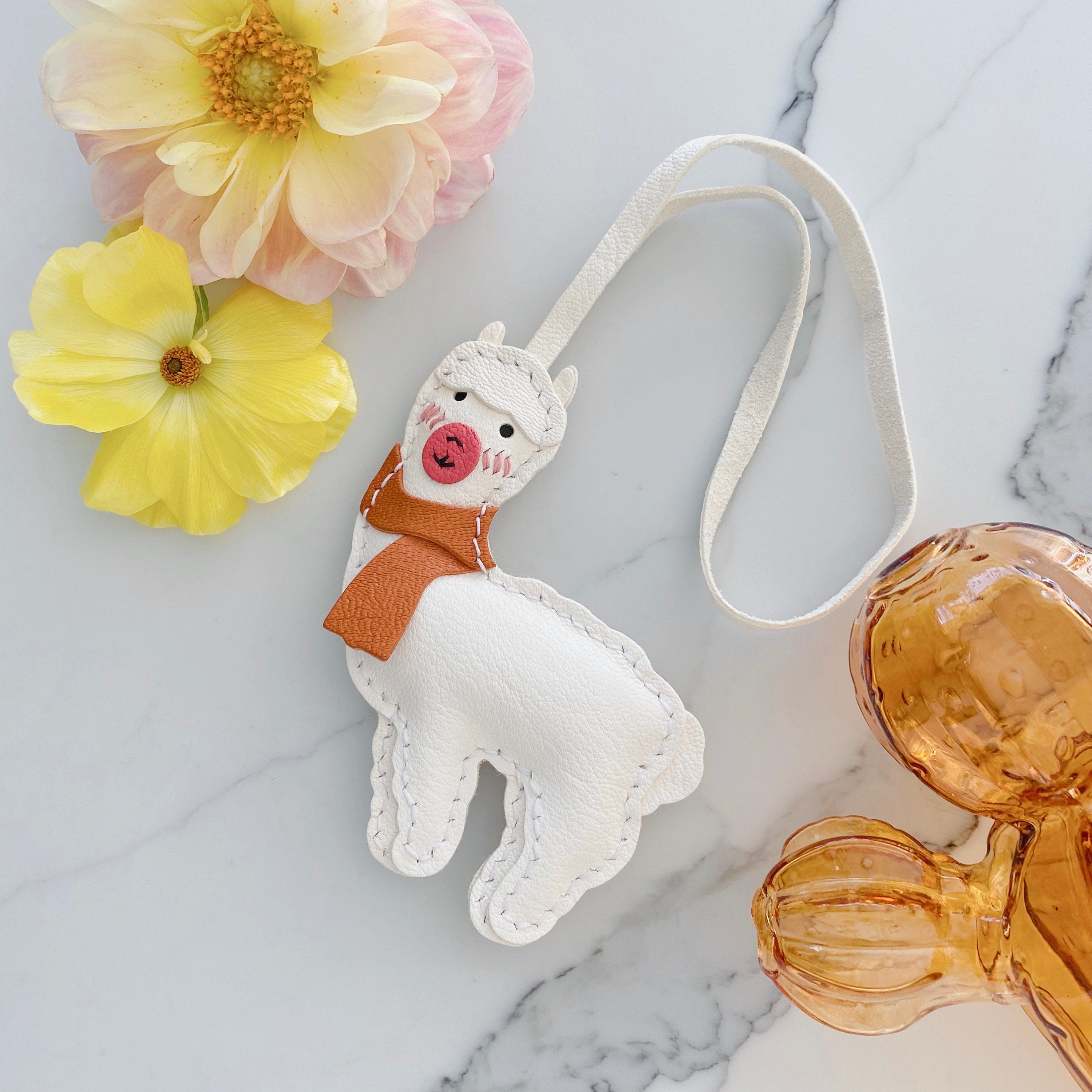 Handmade Leather Llama Bag Charm Llama Keychain - Etsy