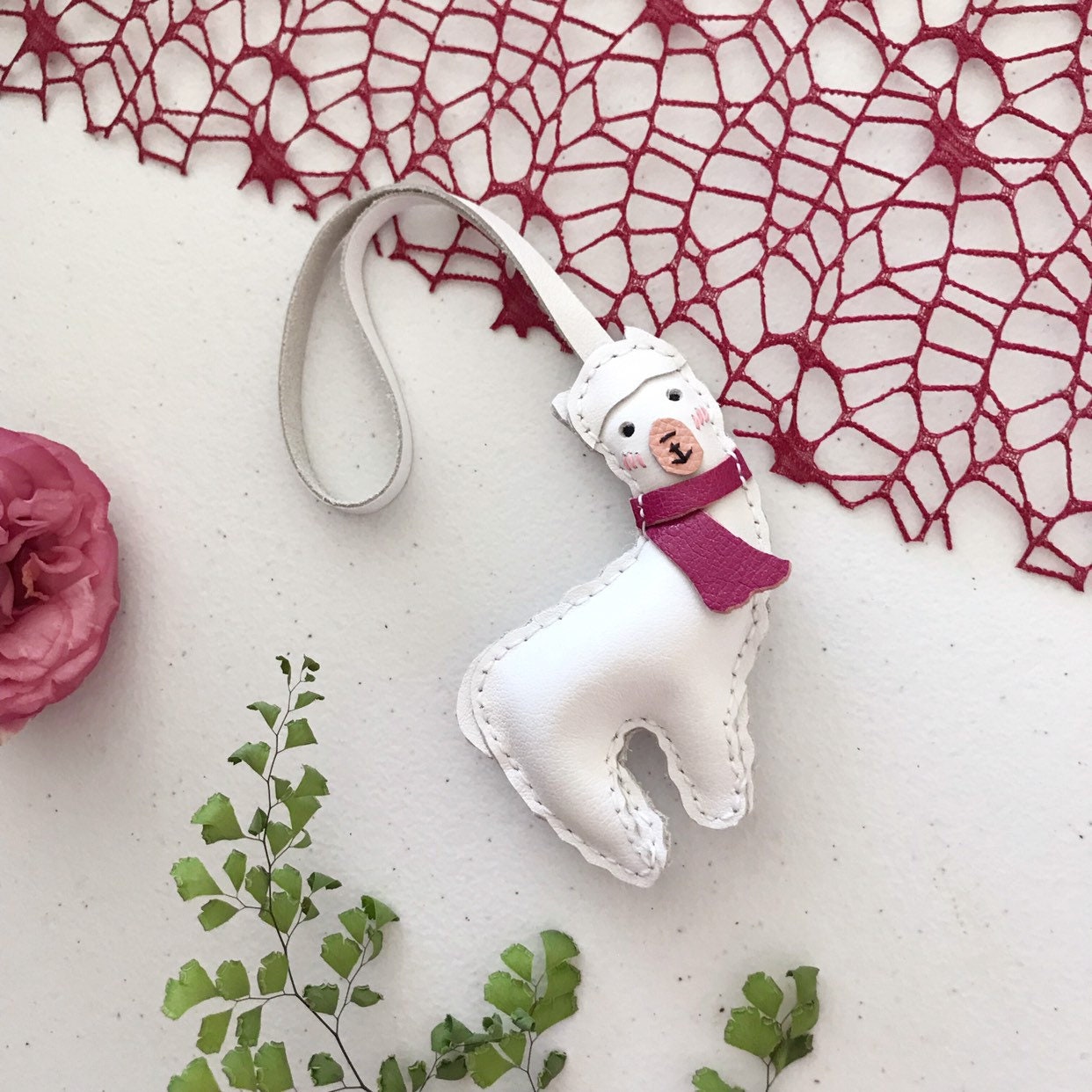 Handmade Leather Llama Bag Charm Llama Keychain - Etsy