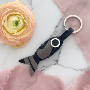 Handmade Leather Fish Bag Charm / Keychain - Etsy