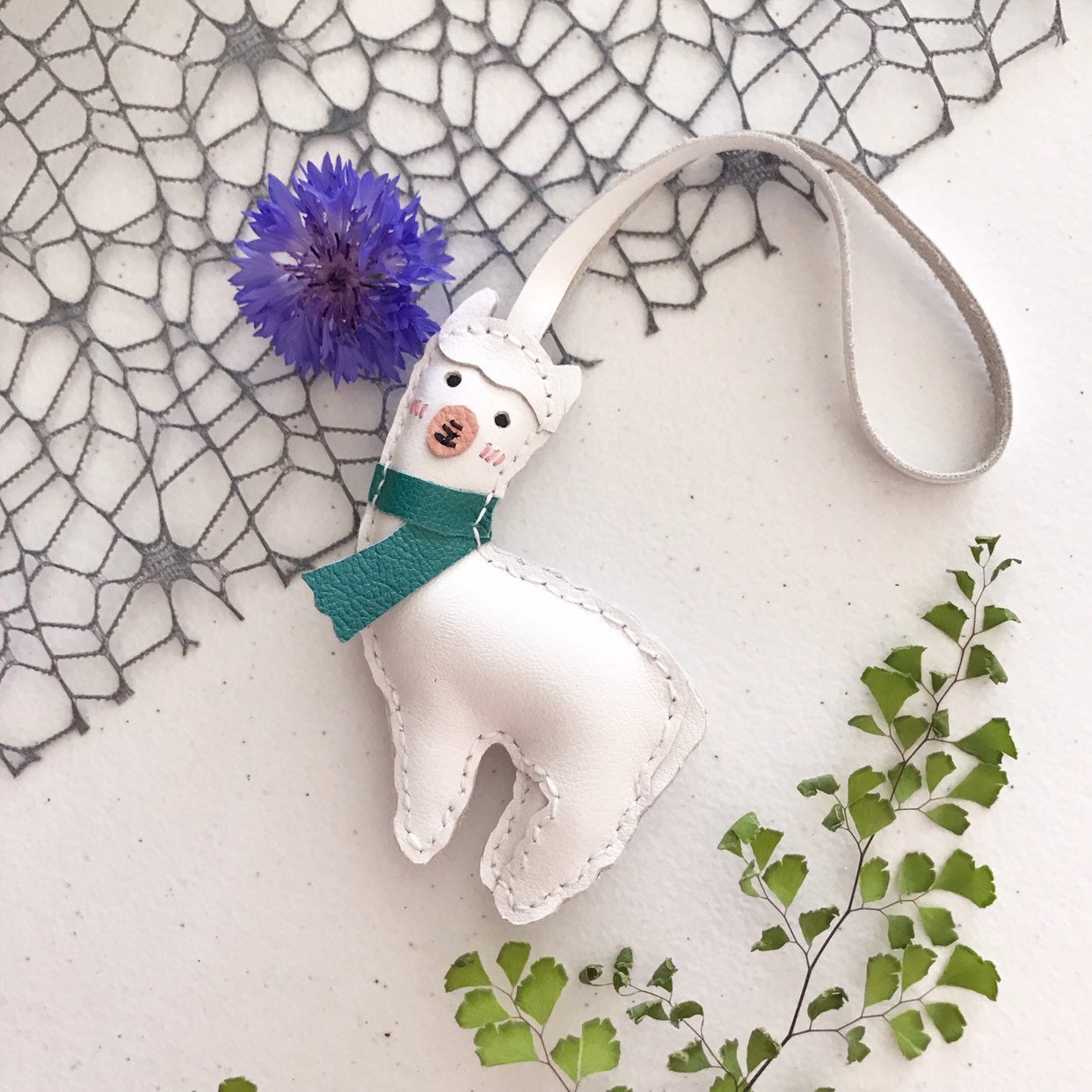 Handmade Leather Llama Bag Charm Llama Keychain - Etsy