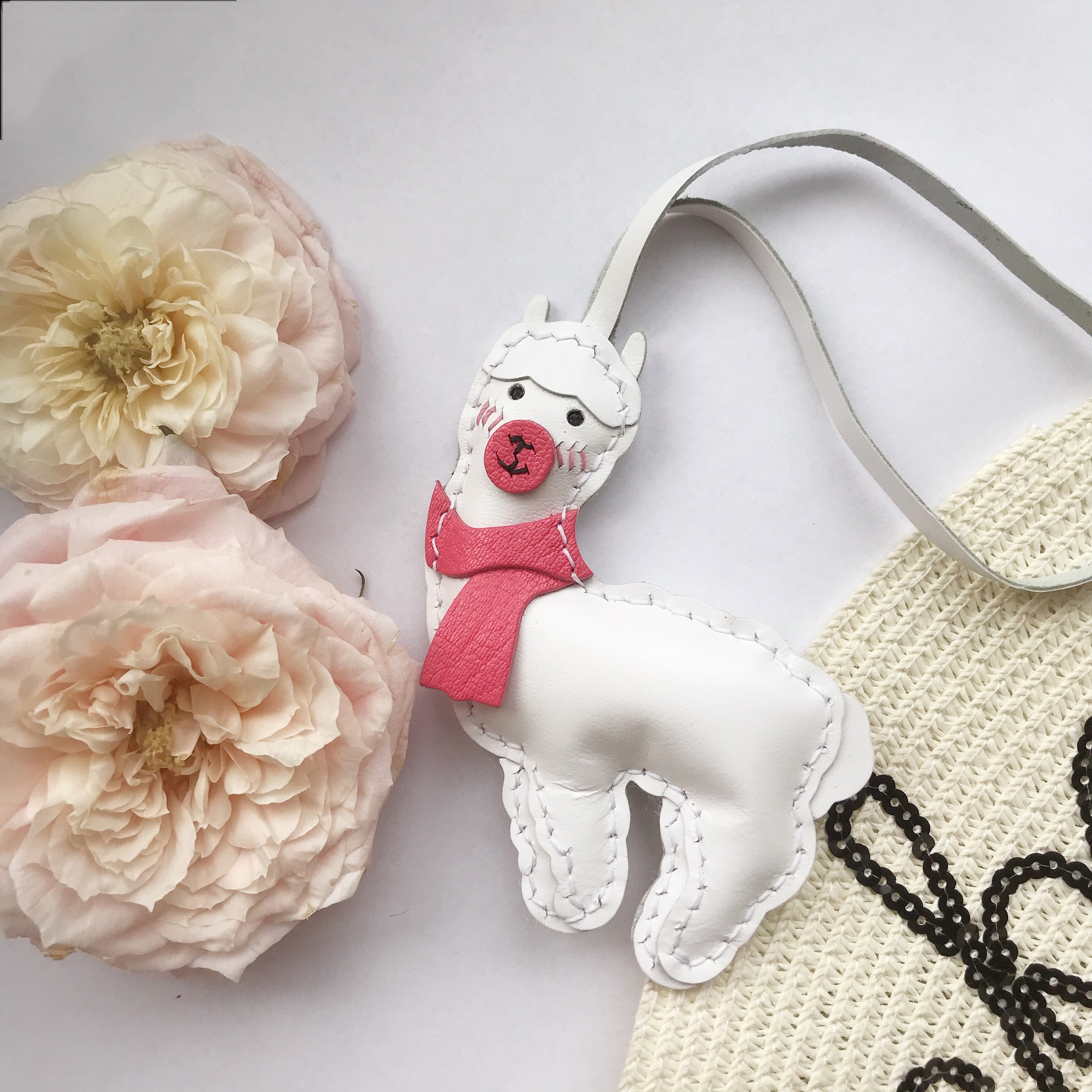 Handmade Leather Llama Bag Charm Llama Keychain - Etsy