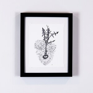 Dandelion Flower Seed Puff, Gallery Wall Art, Botanical Print, Vintage ...