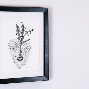 Dandelion Flower Seed Puff, Gallery Wall Art, Botanical Print, Vintage ...