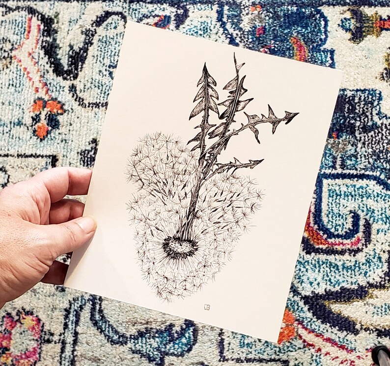 Dandelion Flower Seed Puff Gallery Wall Art Botanical Print | Etsy