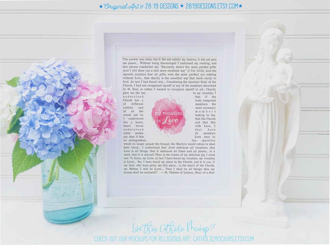 St Therese of Lisieux Quote PRINTABLE My Vocation is Love Watercolor ...