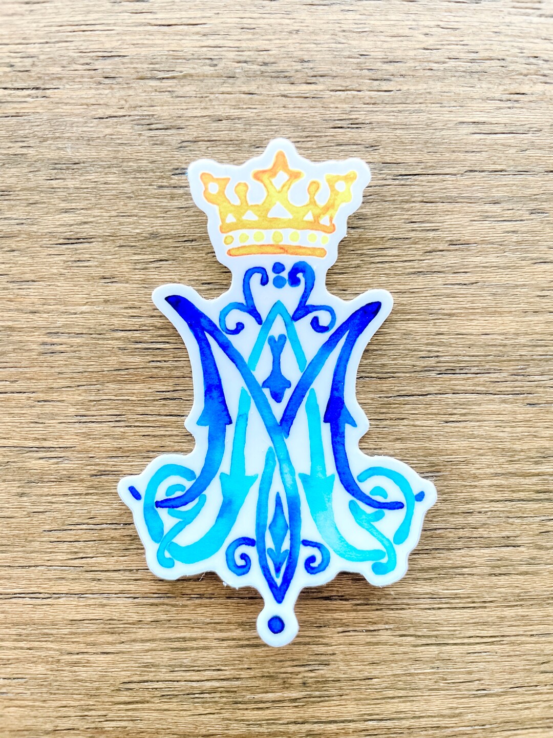 Auspice Maria MAGNET Our Lady Mary Marian Monogram Watercolor ...