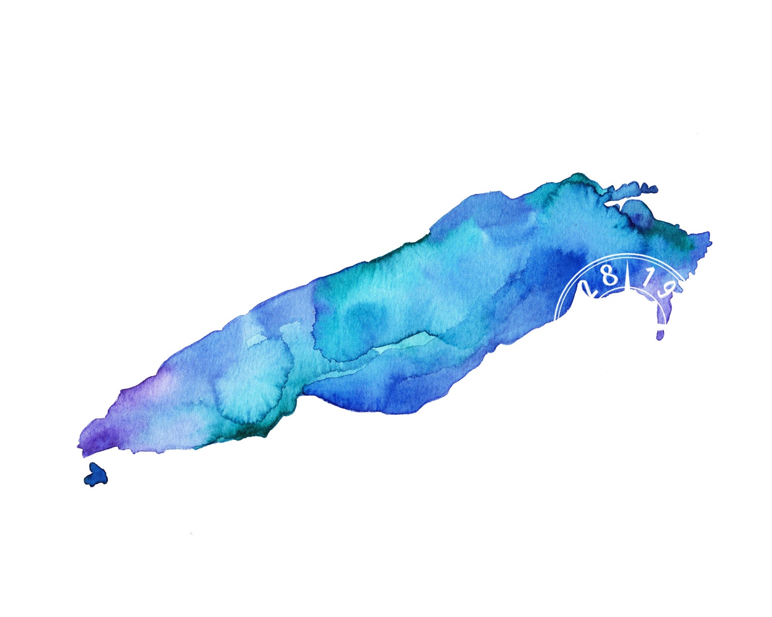 LAKE ERIE Watercolor Printable Great Lakes Print From Original Painting ...