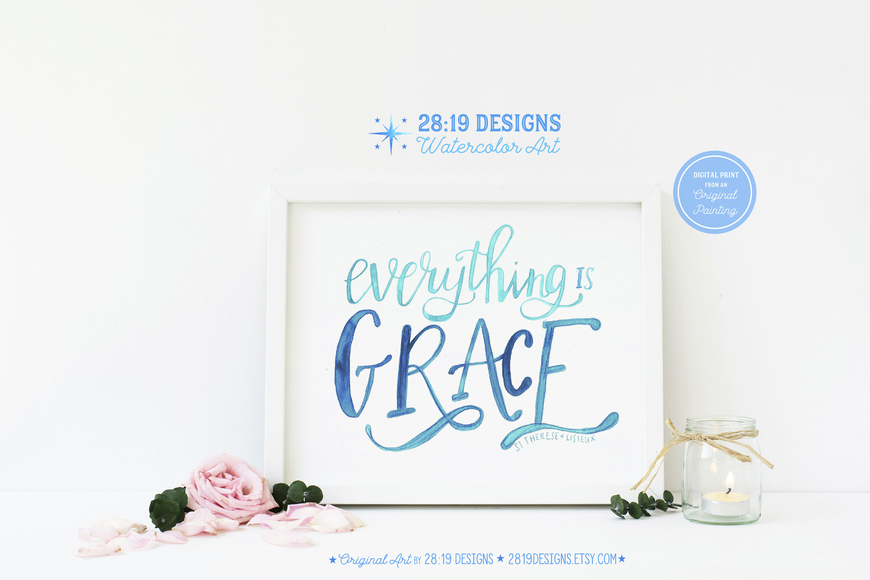 St Therese of Lisieux Quote Print Everything is Grace Catholic Saint ...