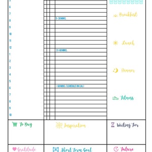 Planner Printable Daily Weekly Page Colorful Perpetual Daily ...