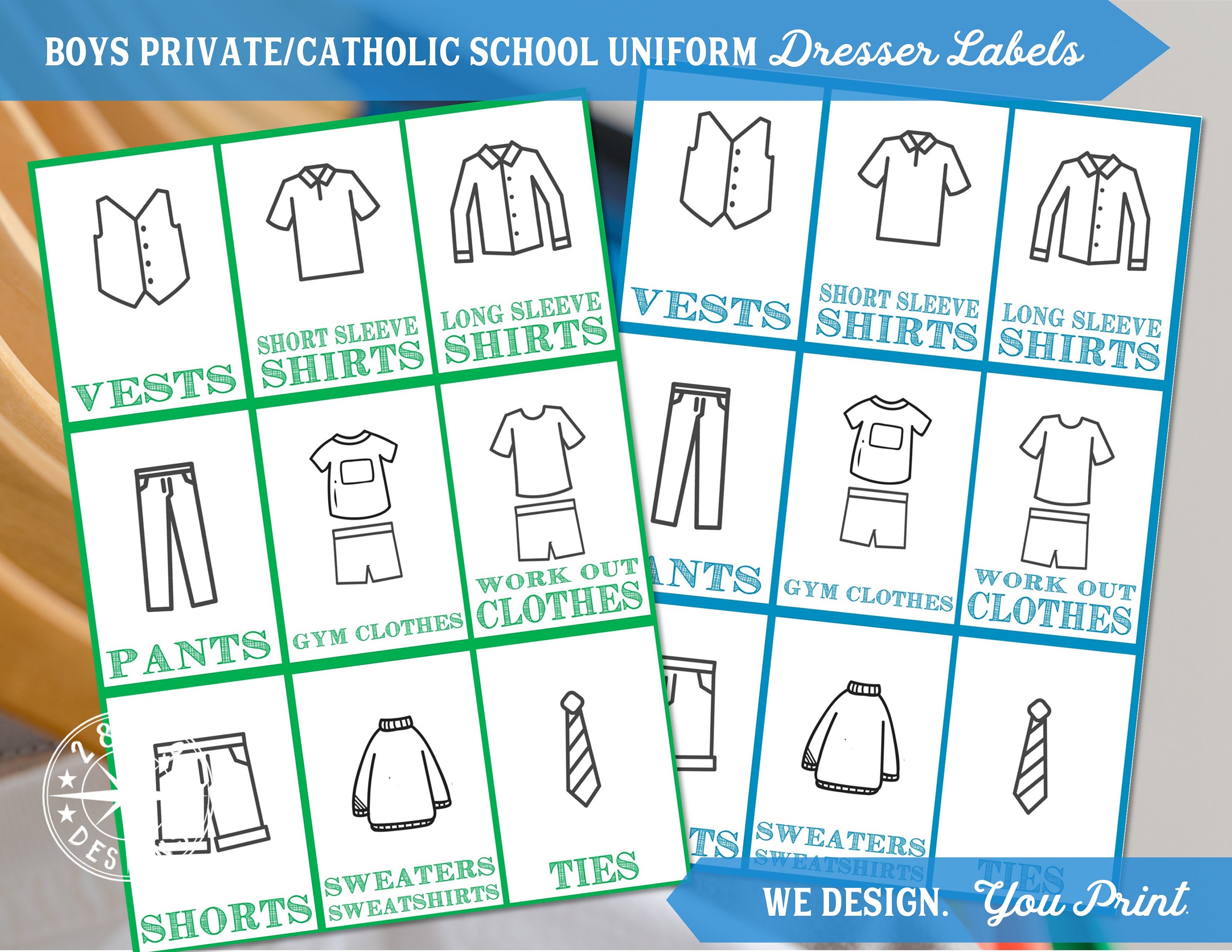 Printable Catholic Private School Uniform Labels Bundle Boys - Etsy