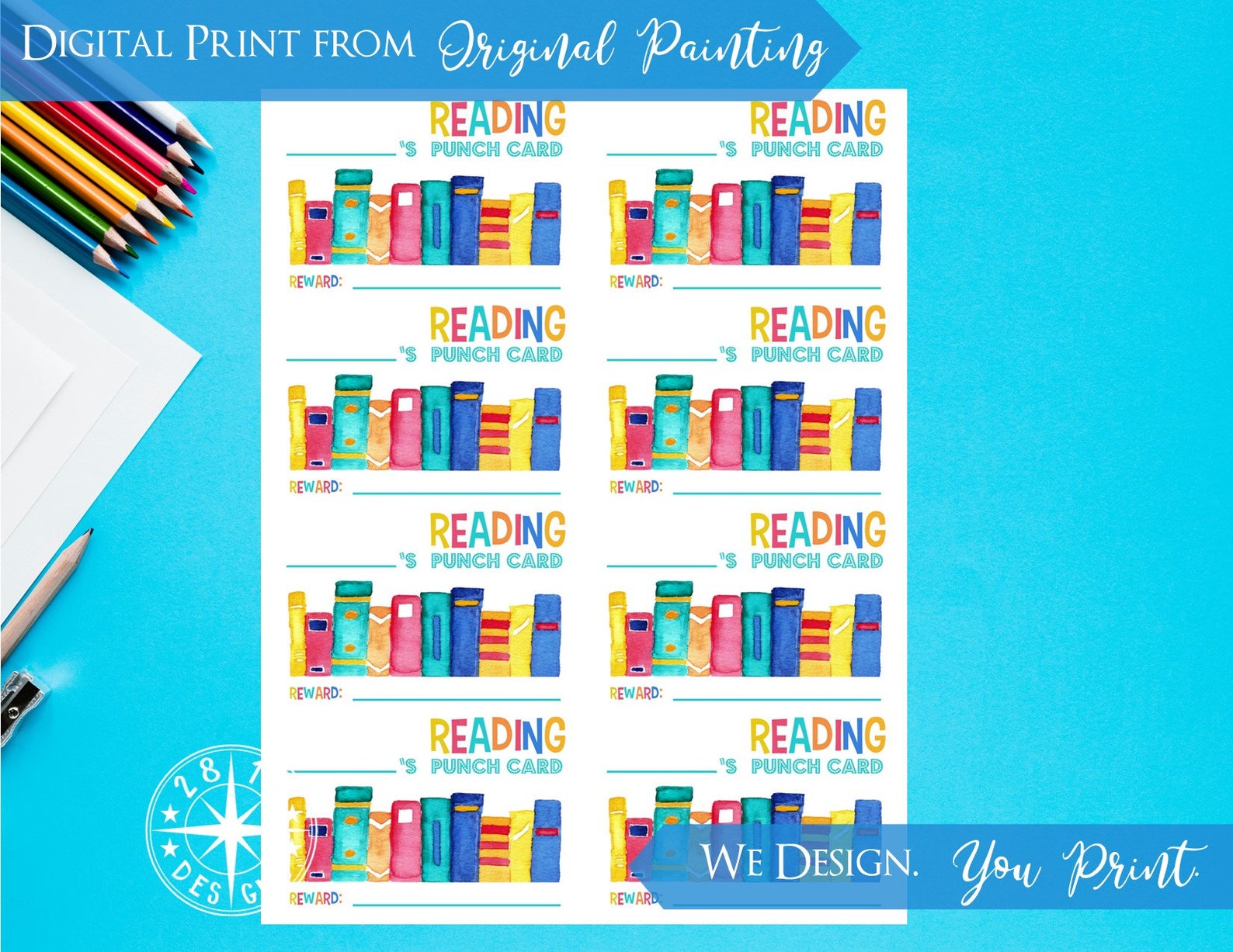 Reading Punch Cards Kids Reading Log Bundle Printable Reading - Etsy