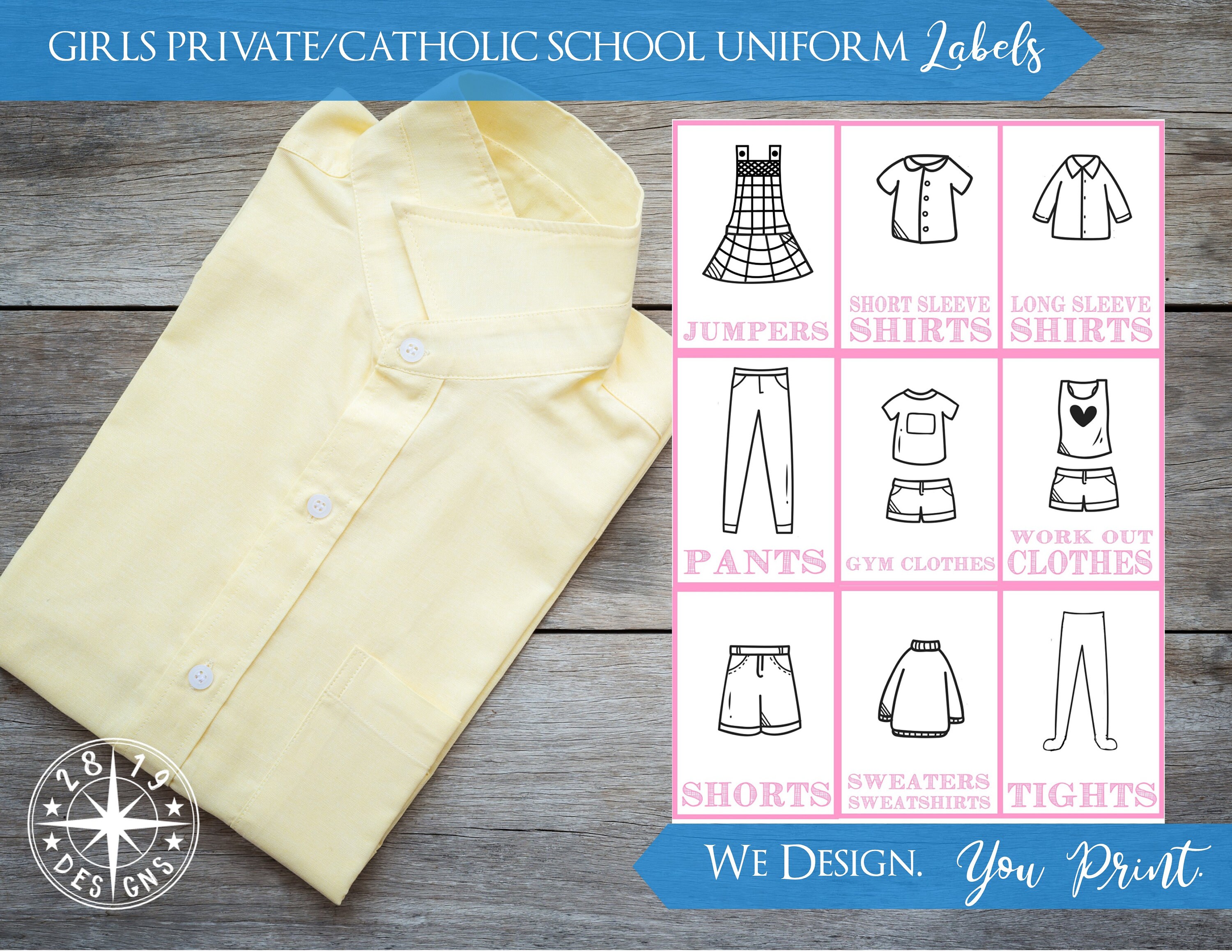 Printable Catholic Private School Uniform Labels Bundle Kids Clothes ...