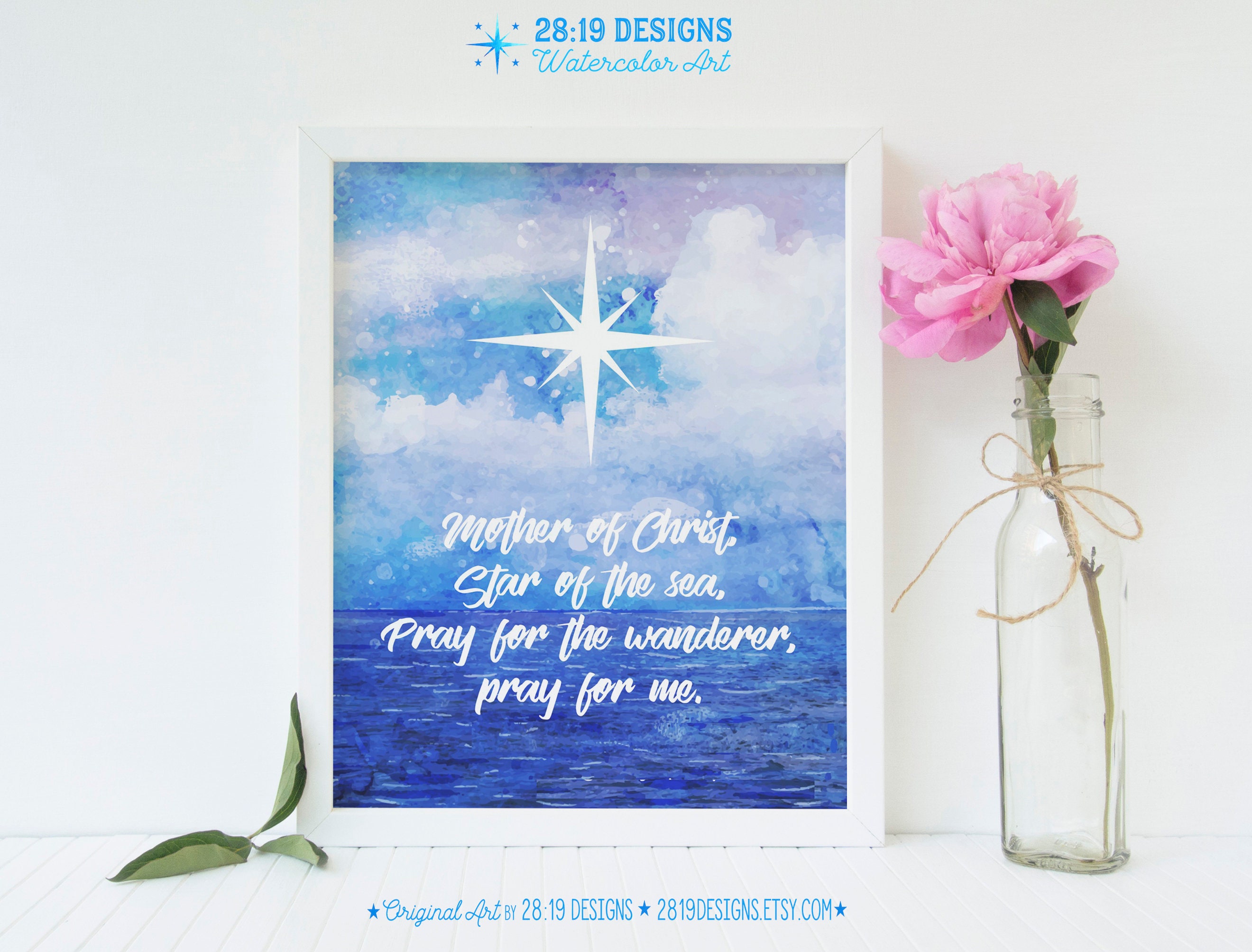 Our Lady Star of the Sea Pray for the Wanderer Stella Maris Hymn Art ...