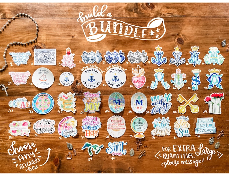 Catholic Sticker Bundle: Watercolor Catholic Christian Decals ...