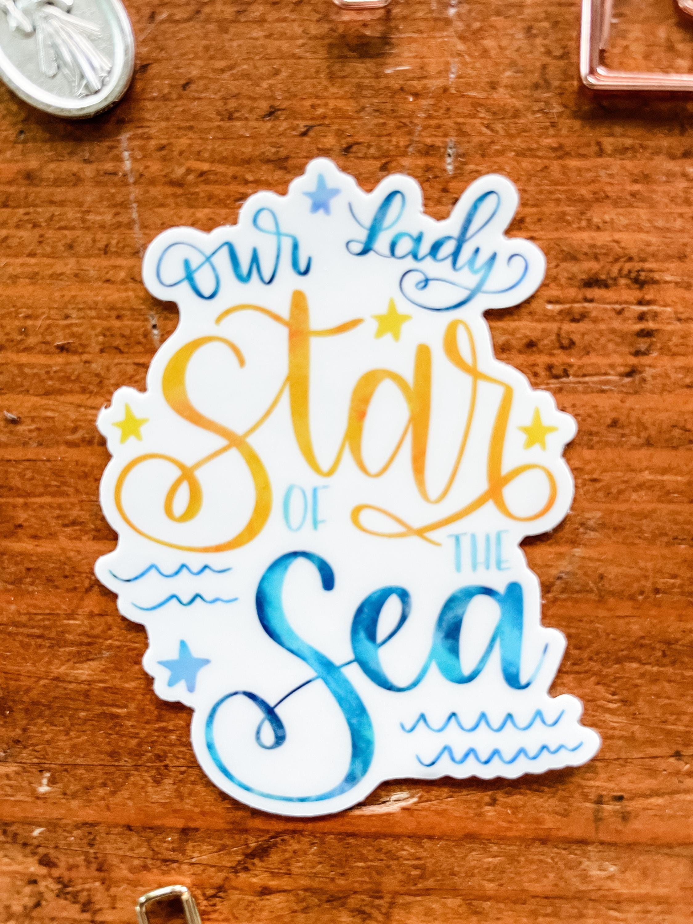 Stellamaris Our Lady Star of the Sea Hand Lettered STICKER Stella Maris ...