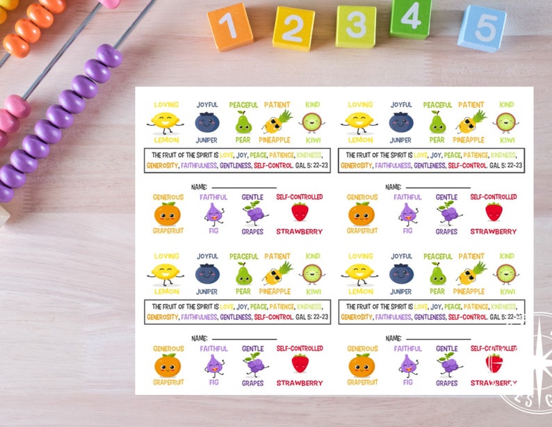 Behavior Printable Punch Cards Fruits of the Spirit Positive Parenting ...