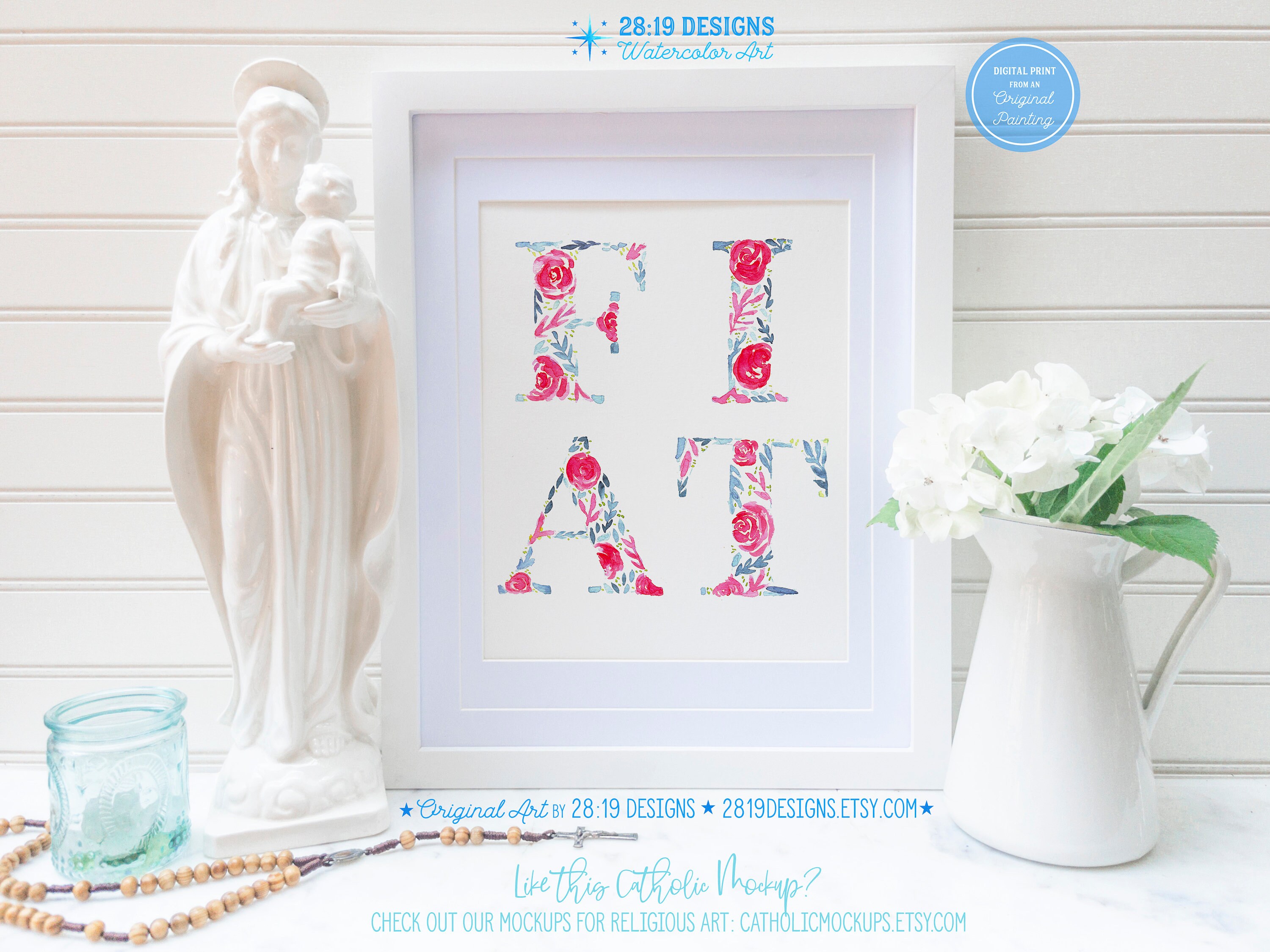 Fiat Catholic Art Print Luke 1:38 Mary's Floral Fiat Decor - Etsy