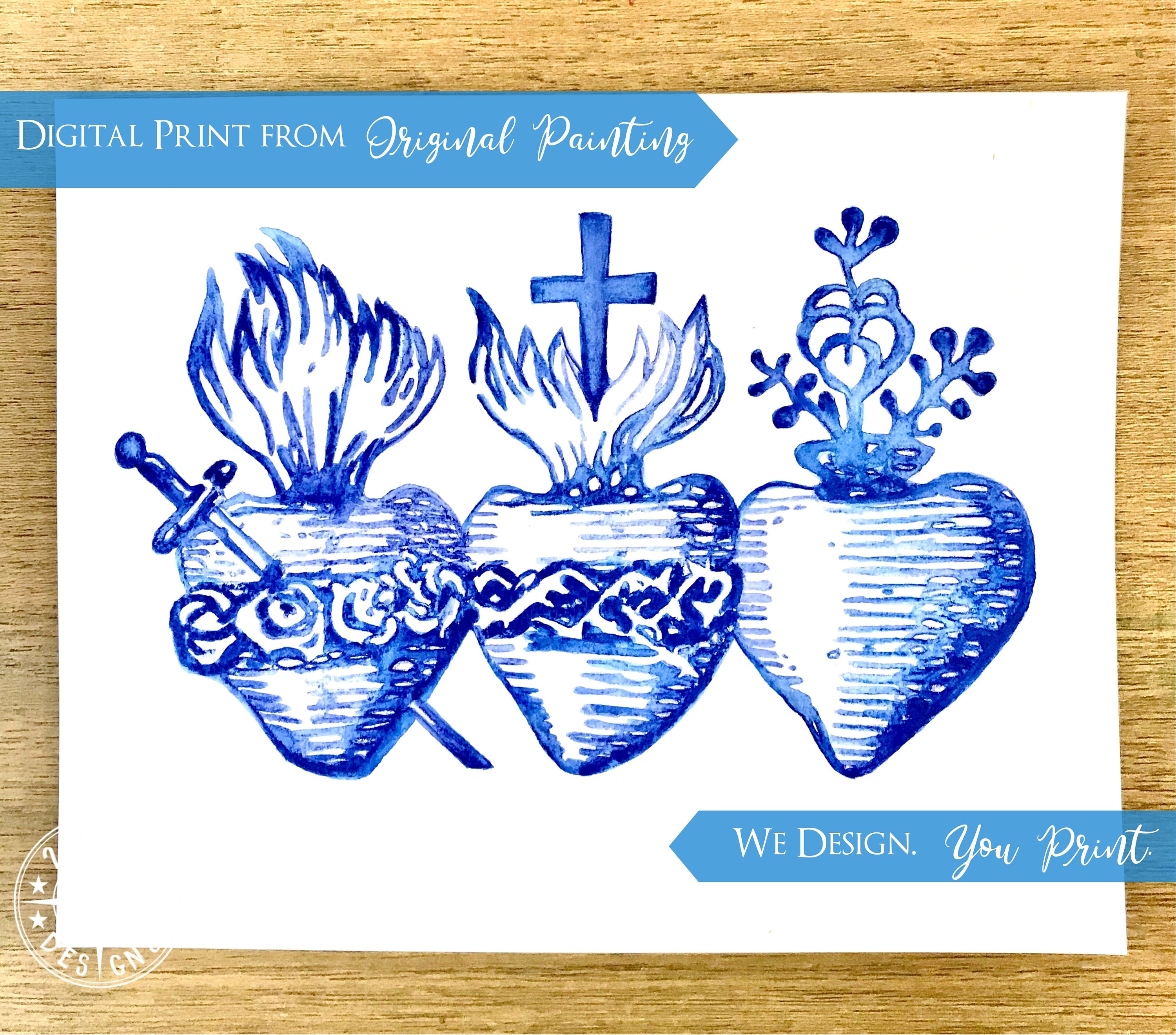 Sacred Heart of Jesus PRINTABLE Holy Family 3 Three Holy Sacred Hearts ...