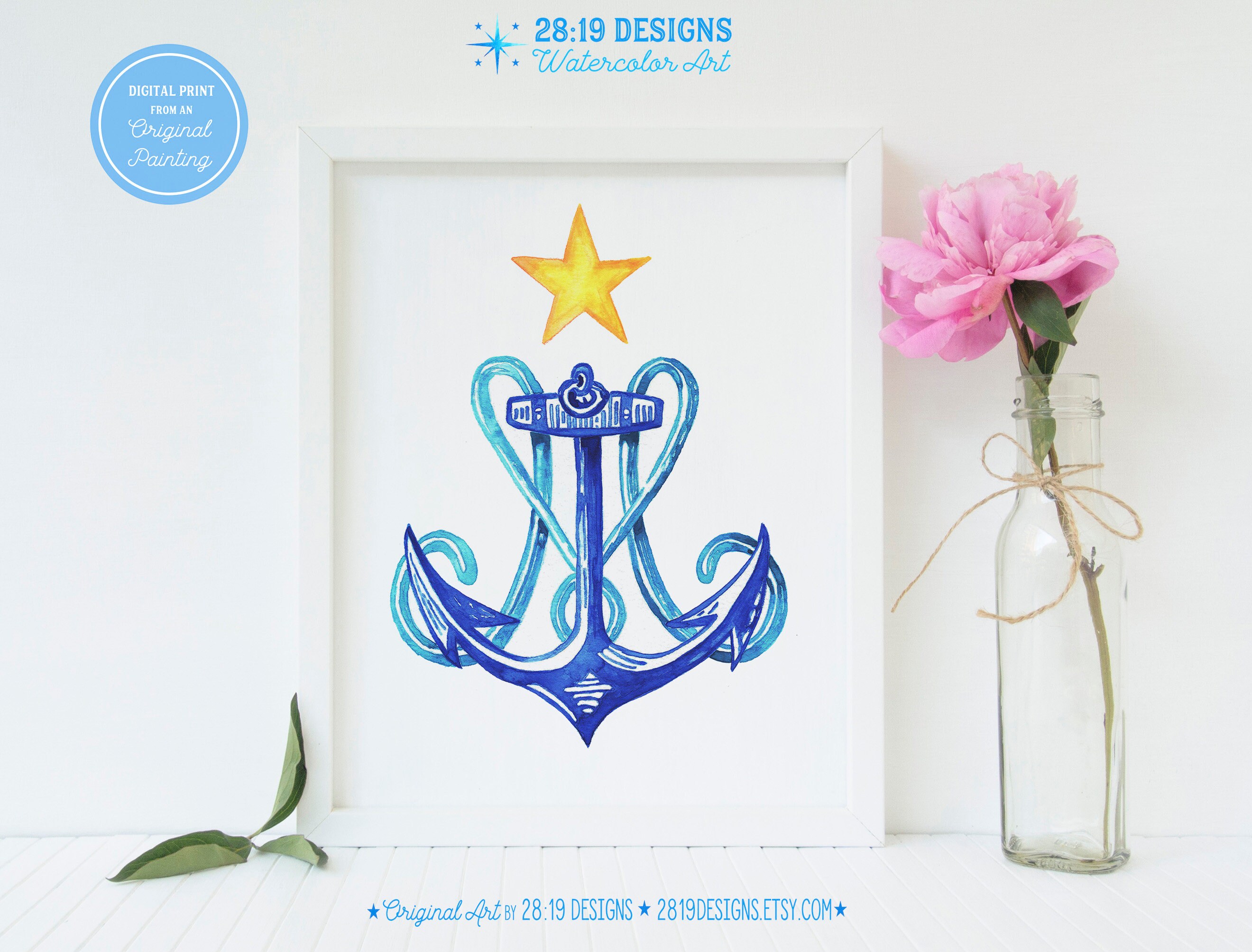 Stellamaris Our Lady Star of the Sea Mary Marian Monogram Watercolor ...