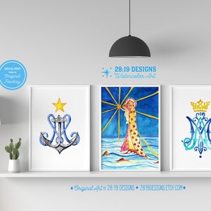 Stellamaris Our Lady Star of the Sea GRAY Blue Mary Marian Monogram ...