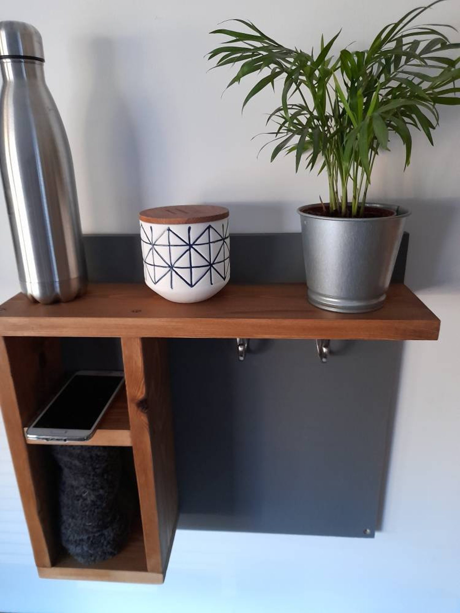 Peloton Shelf for Spin Bike or Home Gym, Wall Mounted Wooden Organiser ...