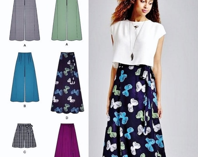 Sewing Pattern Palazzo Pants Pattern, Wide Leg Pants, Wrap Skirt ...