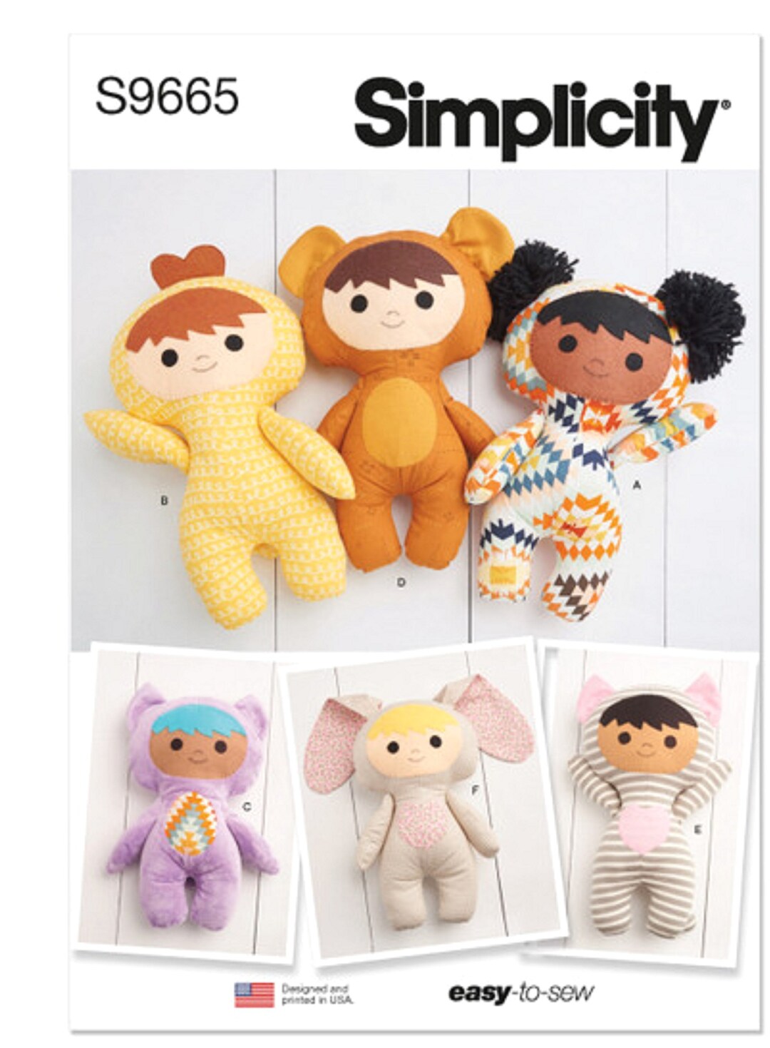 Sewing Pattern Plush Dolls Pattern, Cloth Dolls Pattern, Simplicity ...