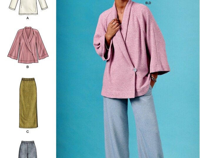 Sewing Pattern Women's Loose Fit Knit Jacket Pattern, Elastic Waist ...